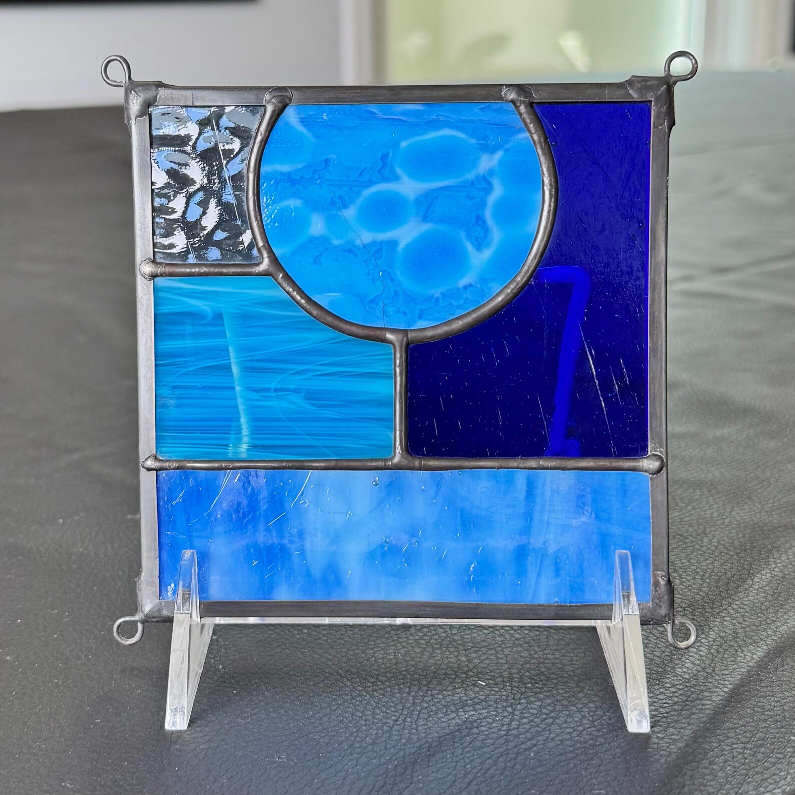 Small Abstract Square Stained Glass Suncatcher | 5" X 5" Gift Boxed - Etsy