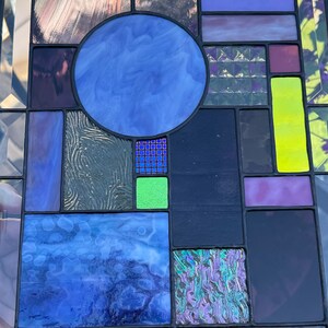 Contemporary Purple Glass Art 10.5 X 12.5 Unique Stained Glass Panel - Etsy