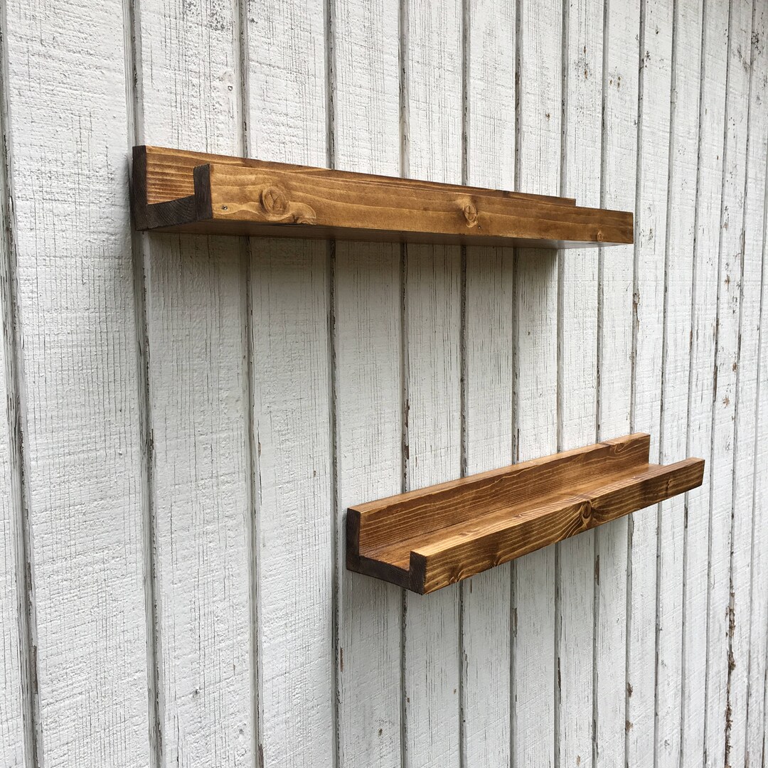 Floating Ledge Shelf | Picture Ledge | Narrow Wood Shelf | Hallway ...