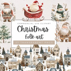 Christmas Clipart, Scandinavian Clipart, Folk Art Christmas Png, Folk ...
