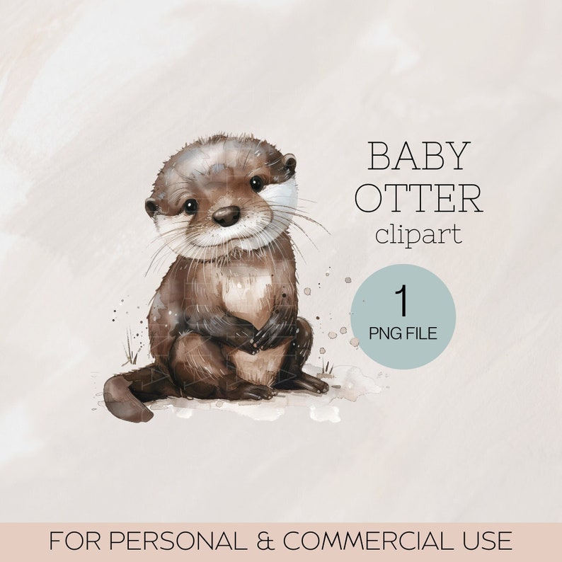 Otter Illustration, Otter Clipart, Watercolor Clipart, Otter Png, Cute ...