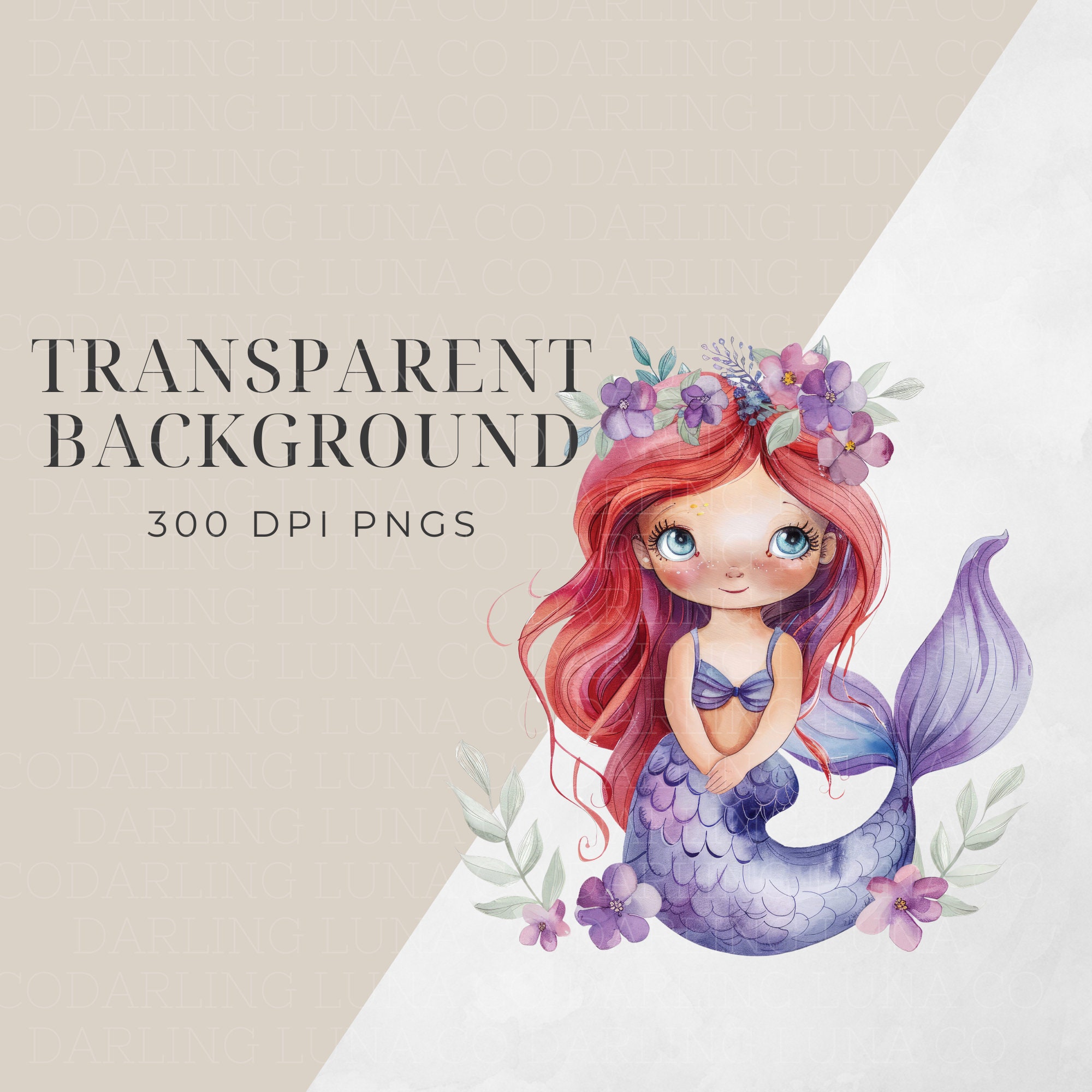 Mermaid Watercolor Clipart, Watercolor Mermaid Png, Clip Art for ...