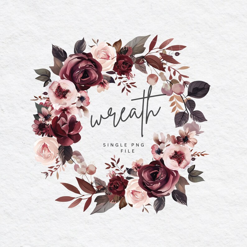 Watercolor Flowers, Burgundy and Blush, Wedding Invitation, Burgundy ...