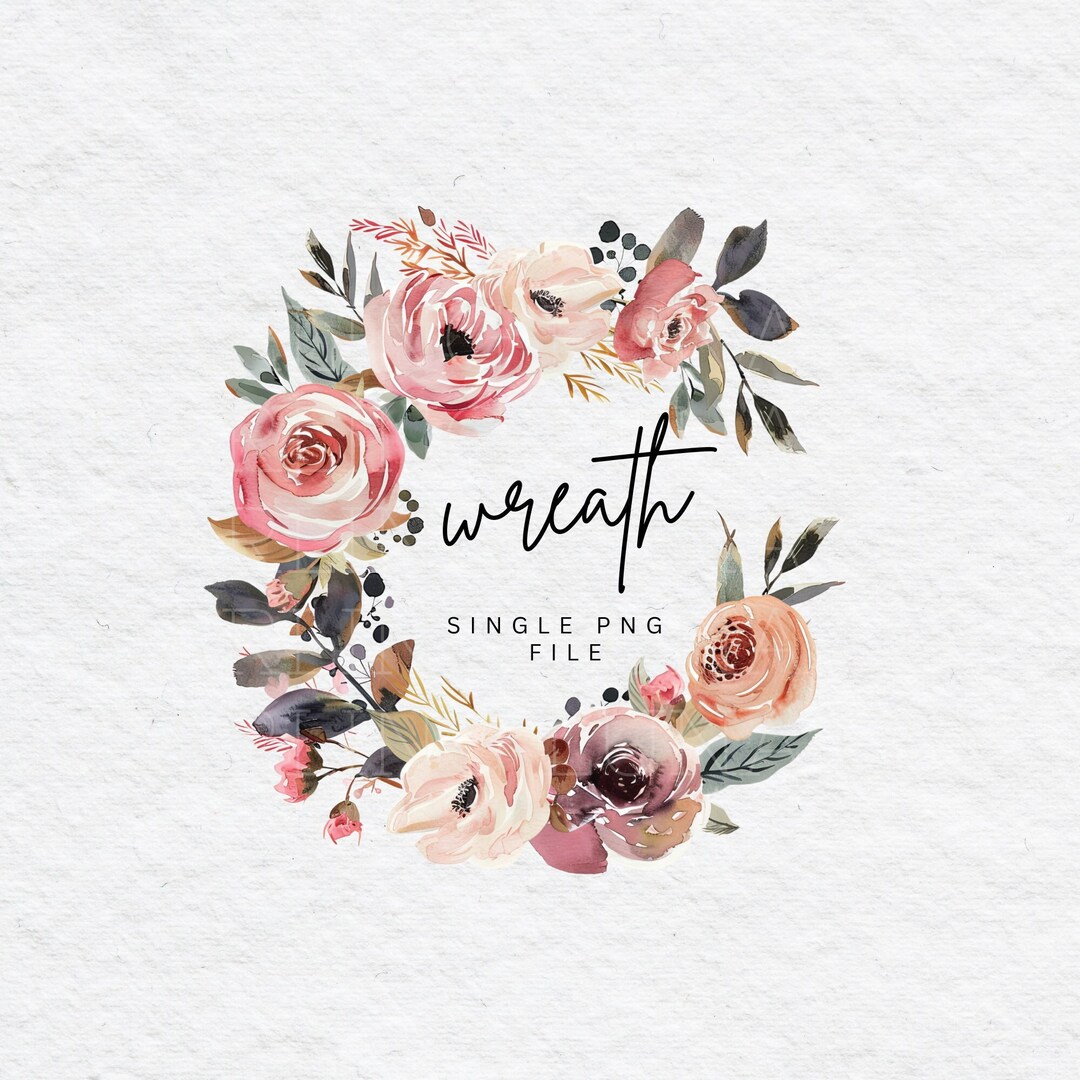 Watercolor Roses, Wreath Clipart, Half Wreath, Wedding Clipart, Pink ...