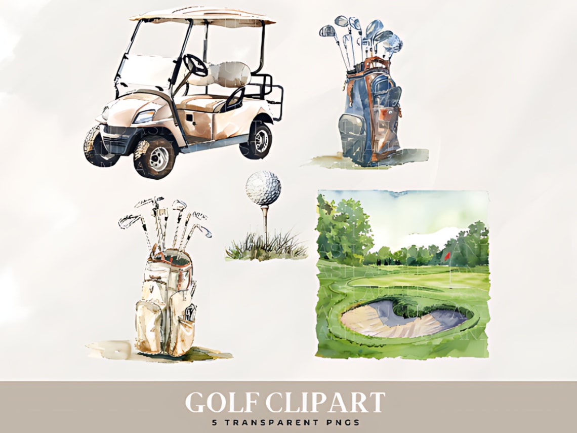Golf Cart Clipart, Golfer Clipart, Golf Ball Clipart, Golf Club Png ...