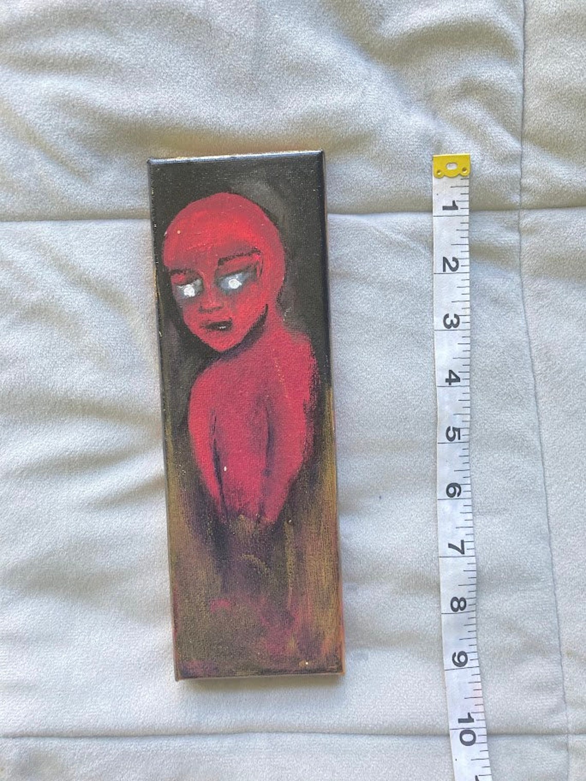 Lurking Red Man Acrylic Painting // Canvas Painting // Spooky - Etsy