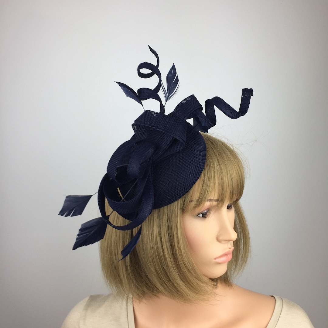 Navy Fascinator Dark Blue Fascinator Wedding Mother of the Bride Groom ...