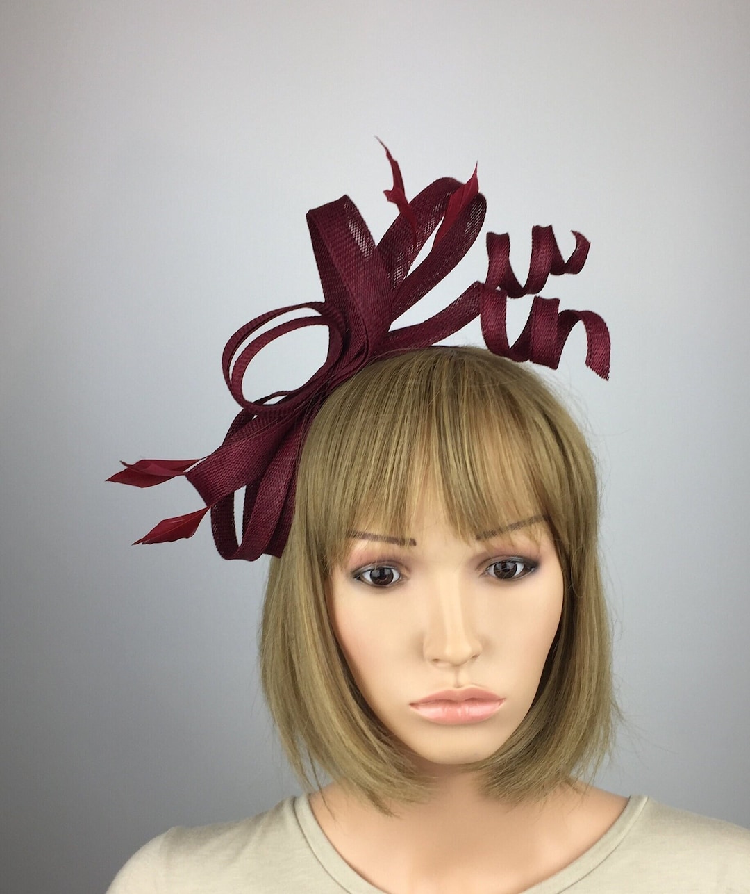 Elegant Burgundy Fascinator – Weddings, Mother of the Bride & Ascot - Etsy