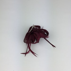 Dark Burgundy Fascinator on Clip Maroon Claret Dark Red Fascinator ...