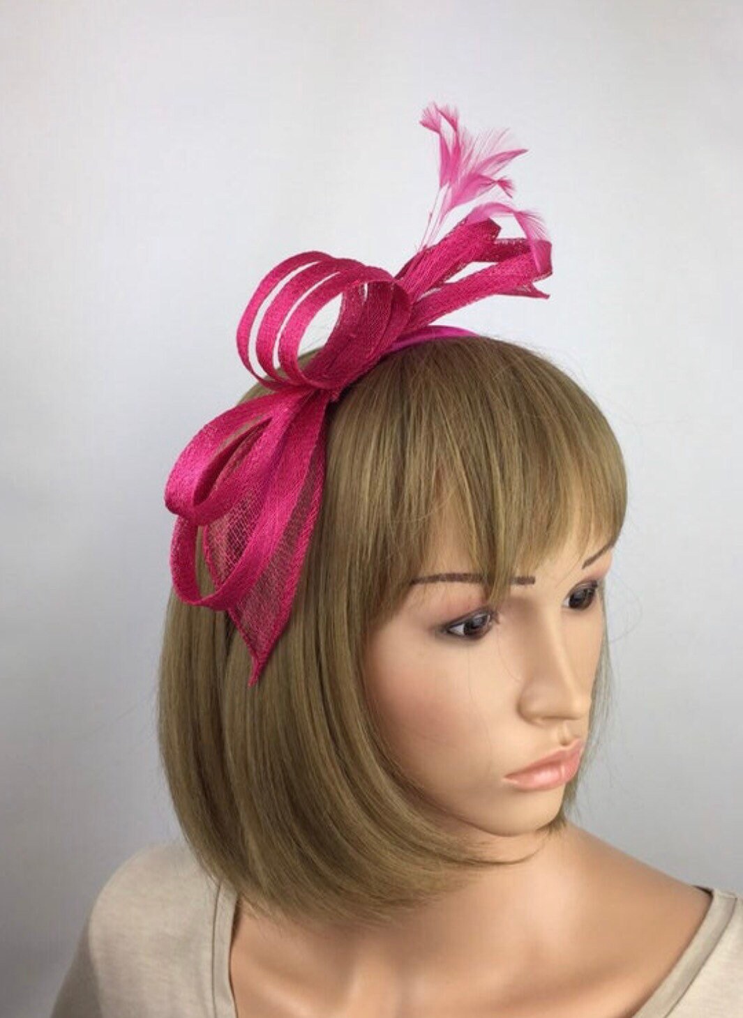 Fuchsia Pink Fascinator on Clip Wedding Mother of the Bride | Etsy