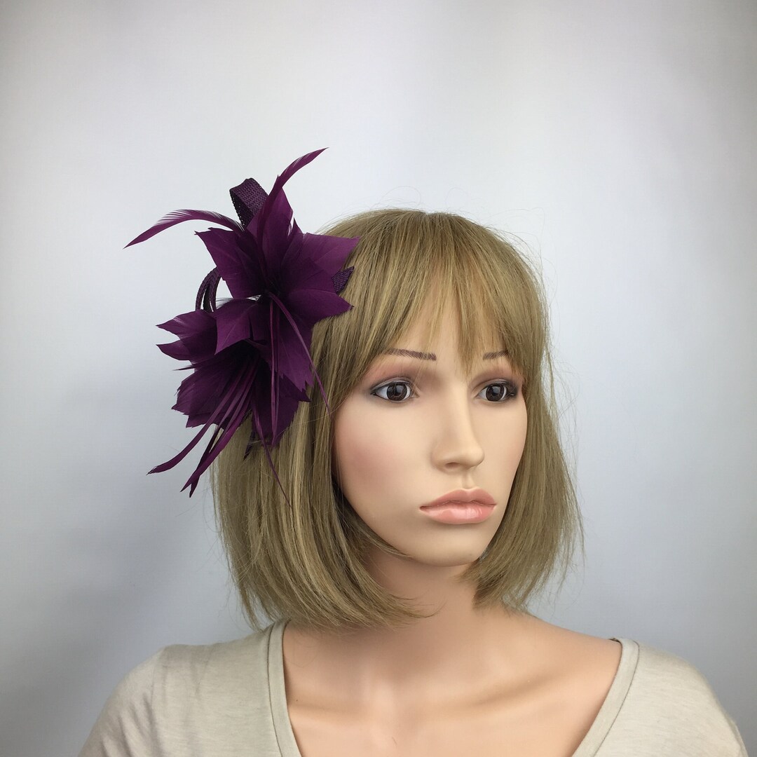 Purple Fascinator Aubergine Plum Grape Mother of the Bride Groom ...