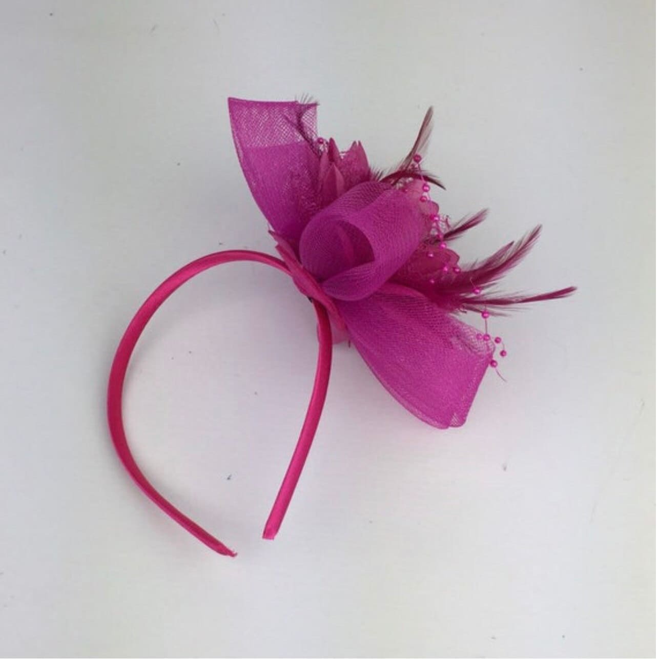 Fuchsia Pink Fascinator on Headband Hot Pink Corsage Cerise - Etsy UK