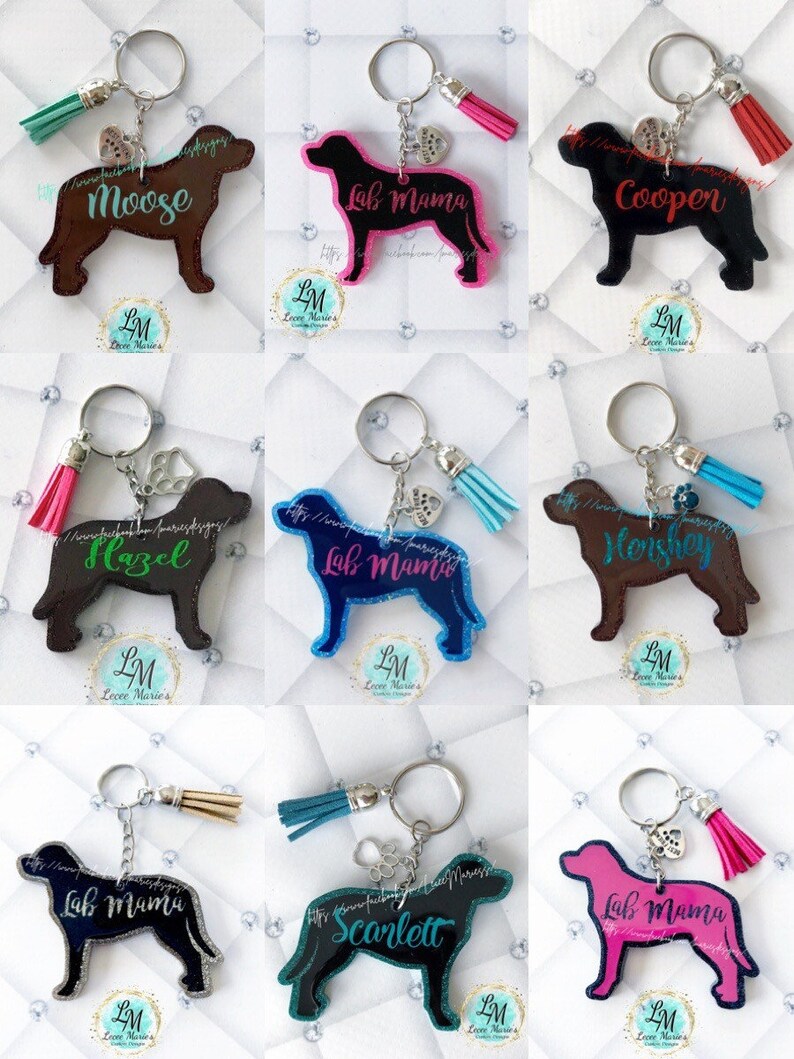 Labrador Keychains Lab Mama custom keychains dog mom | Etsy