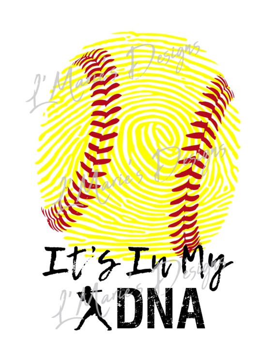 It's in My DNA Softball PNG File Digital Downloads - Etsy