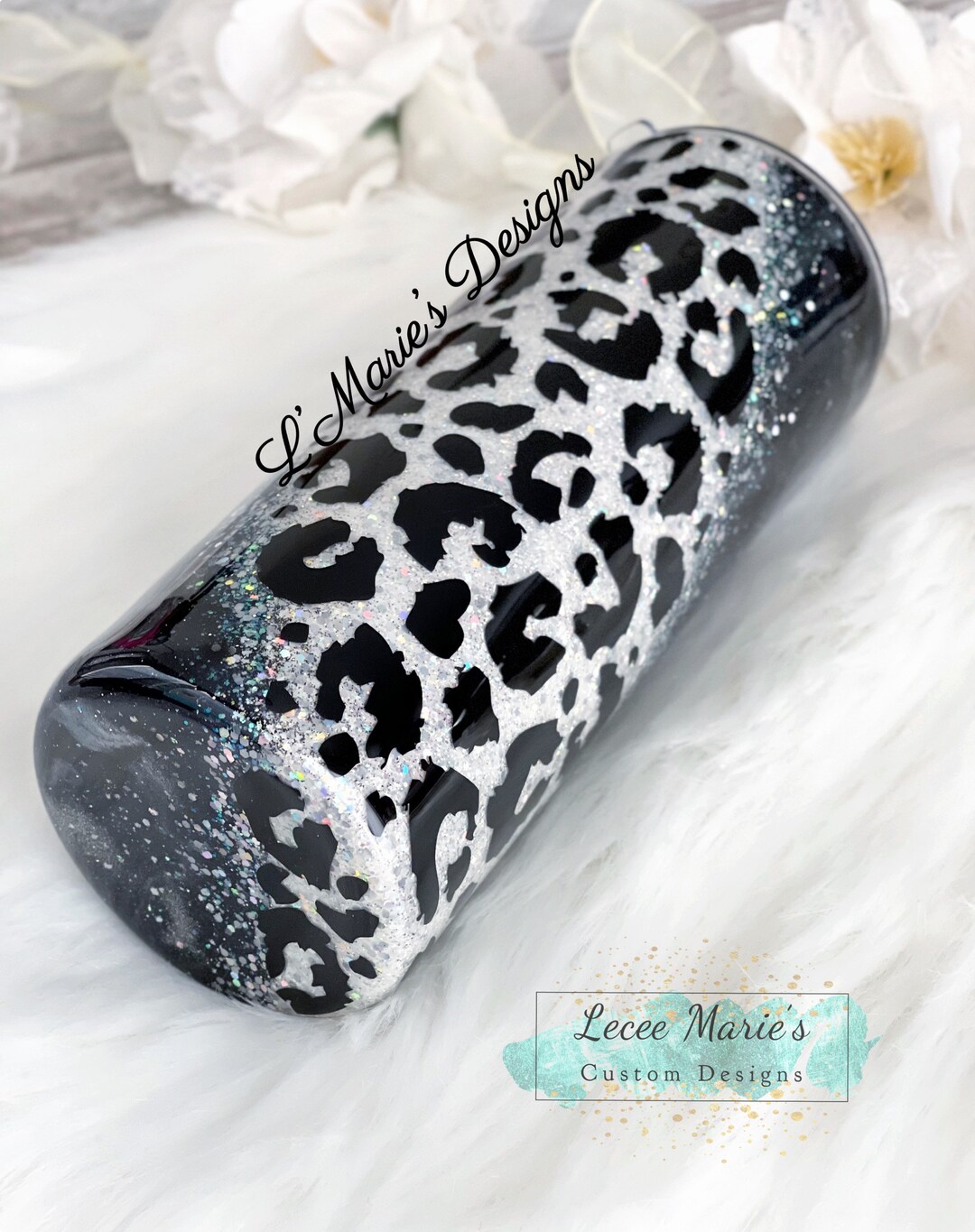 Marble Cheetah Swirl Glitter Tumbler, Cheetah Print Cup, Gold and ...