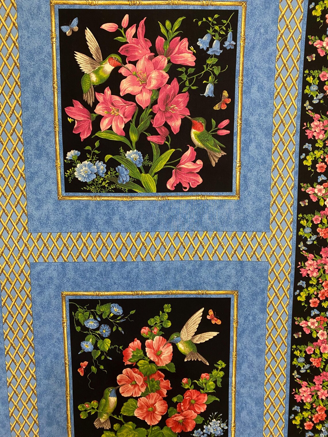 Hummingbird Fabric Panel by VIP Cranston Print Works - Etsy