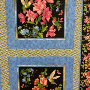 Hummingbird Fabric Panel by VIP Cranston Print Works - Etsy