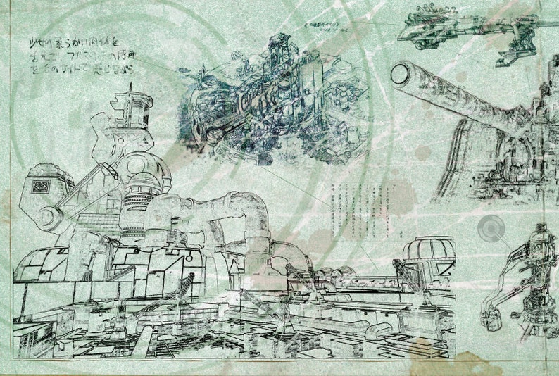 Final Fantasy Midgar Blueprint / Aged Specs A2 420mm594 - Etsy