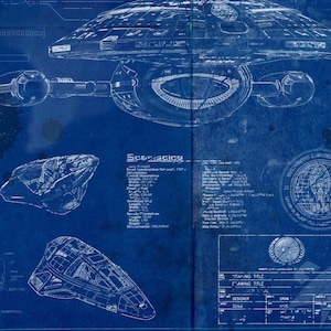 Star Trek USS Voyager - NCC-74656 Art Print - Distressed / Aged ...