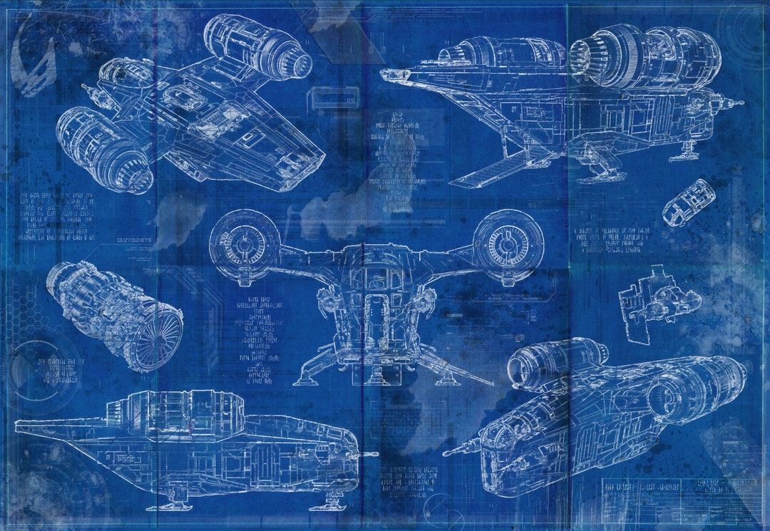 Razor Crest - the Mandalorian - Aged Schematic Print. - Etsy