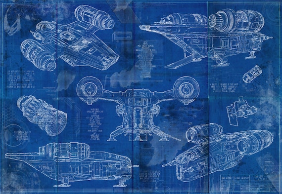 Razor Crest the Mandalorian Aged Schematic Print. - Etsy
