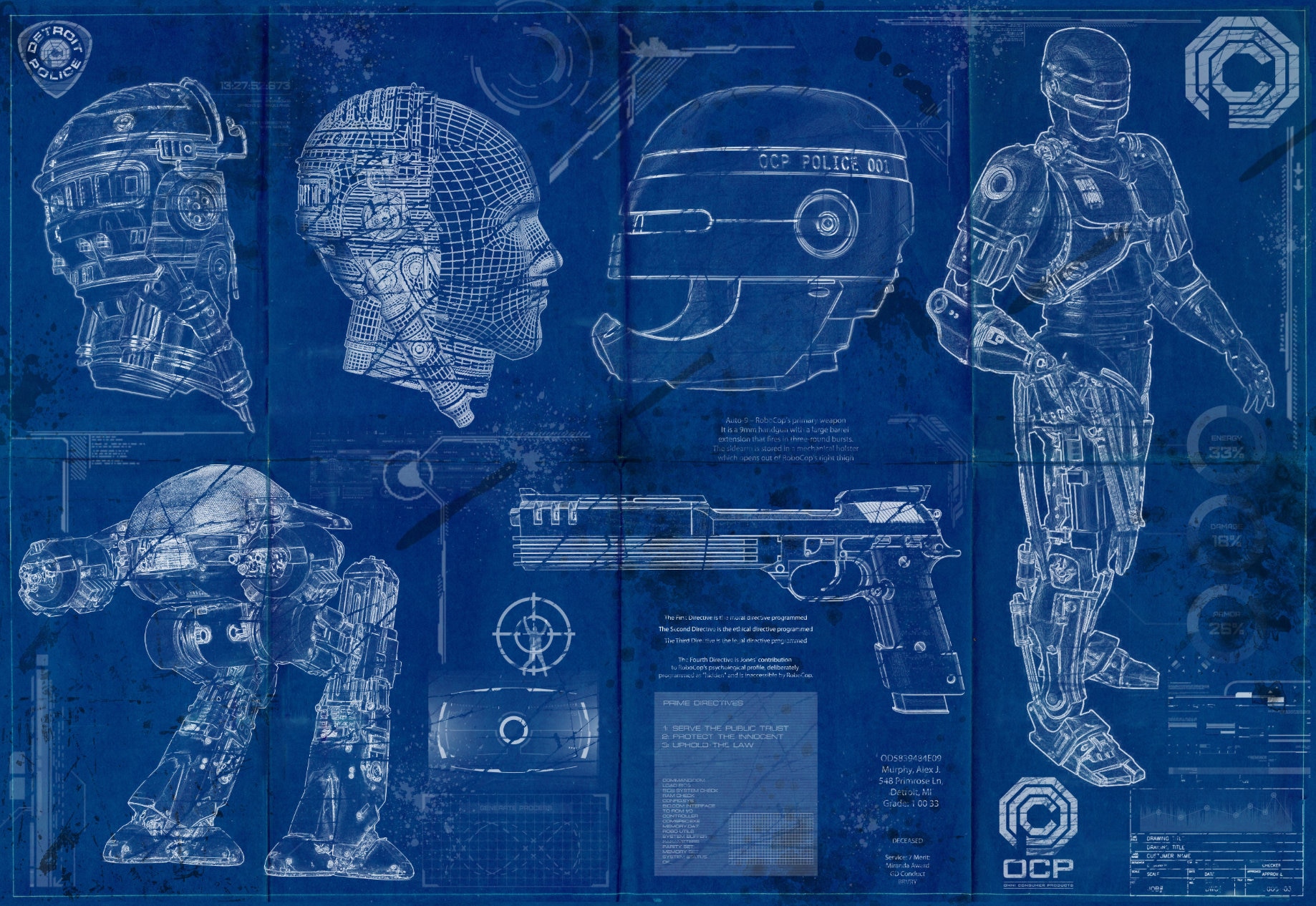 Robocop / Aged Specs A2 420mm594 or 16.5' 23.4' - Etsy