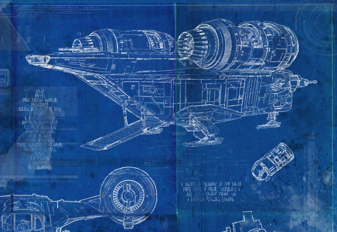 Razor Crest - the Mandalorian - Aged Schematic Print. - Etsy
