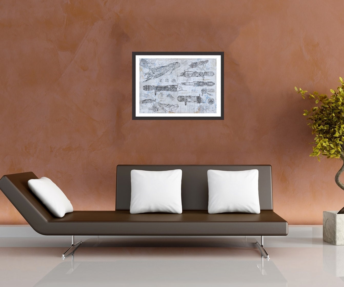 Aliens U.S.S Sulaco Aged Blueprint Design (A2 = 420mm*594 or 16.5' * 23 ...