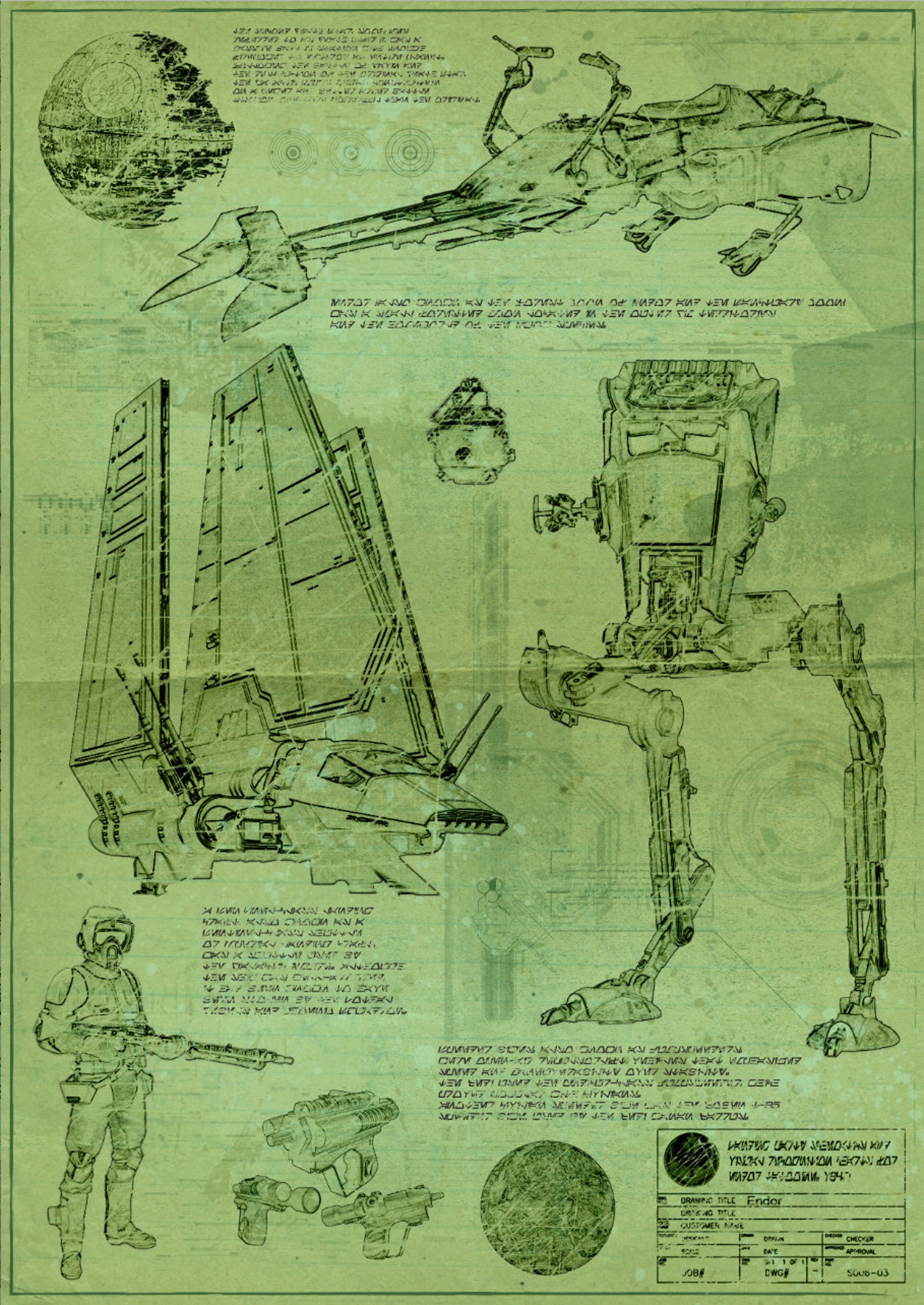 Star Wars Original Trilogy Blueprints Set of 3 Graphic - Etsy UK