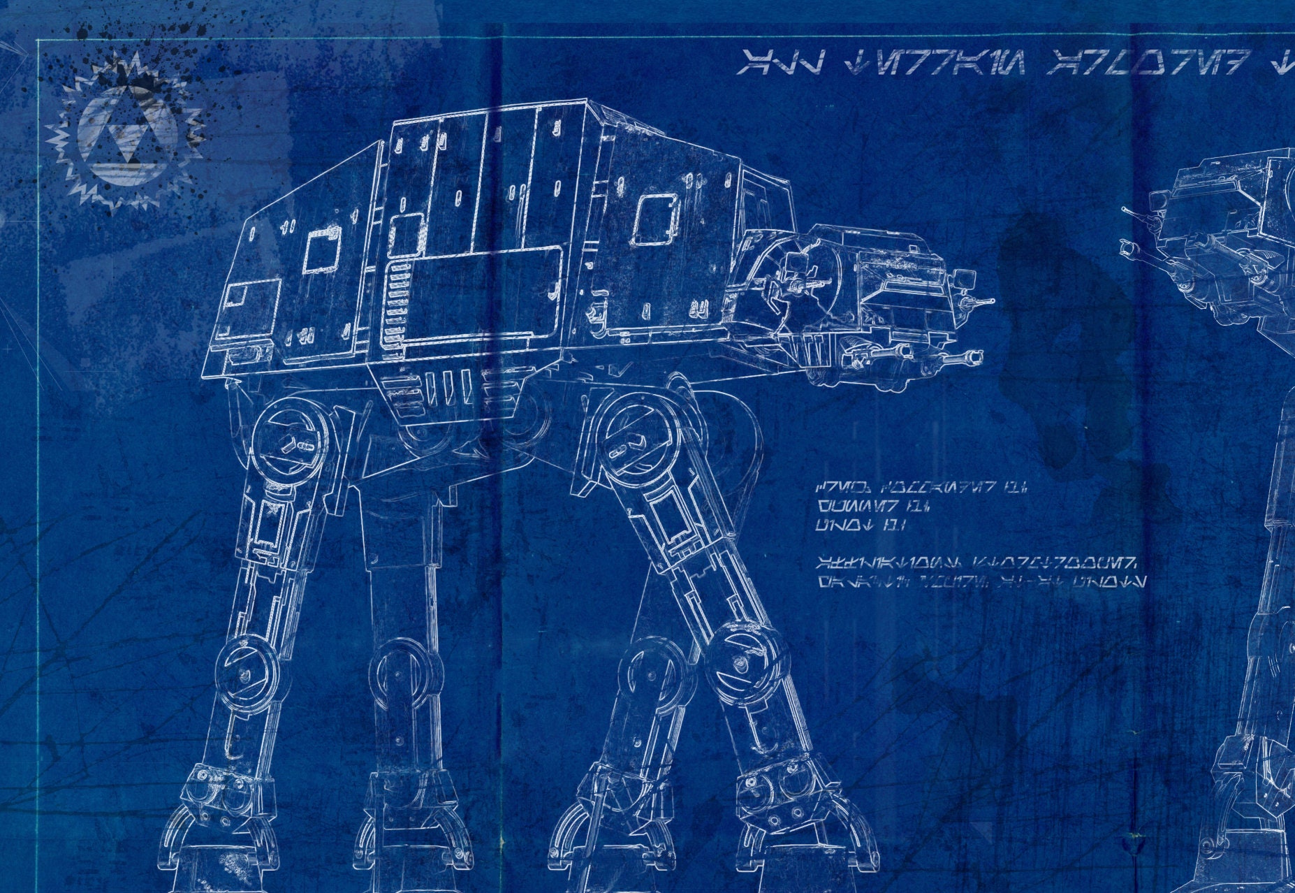 AT AT Imperial Walker Star Wars Poster Blueprint A2 - Etsy UK