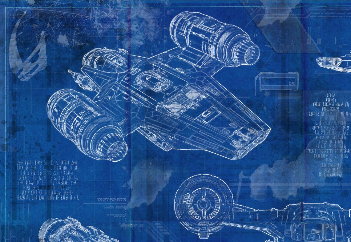 Razor Crest - the Mandalorian - Aged Schematic Print. - Etsy
