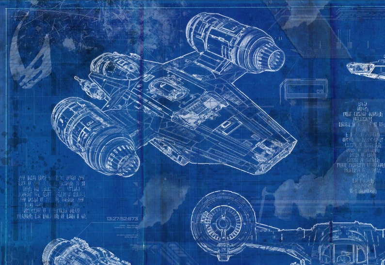 Razor Crest - the Mandalorian - Aged Schematic Print. - Etsy