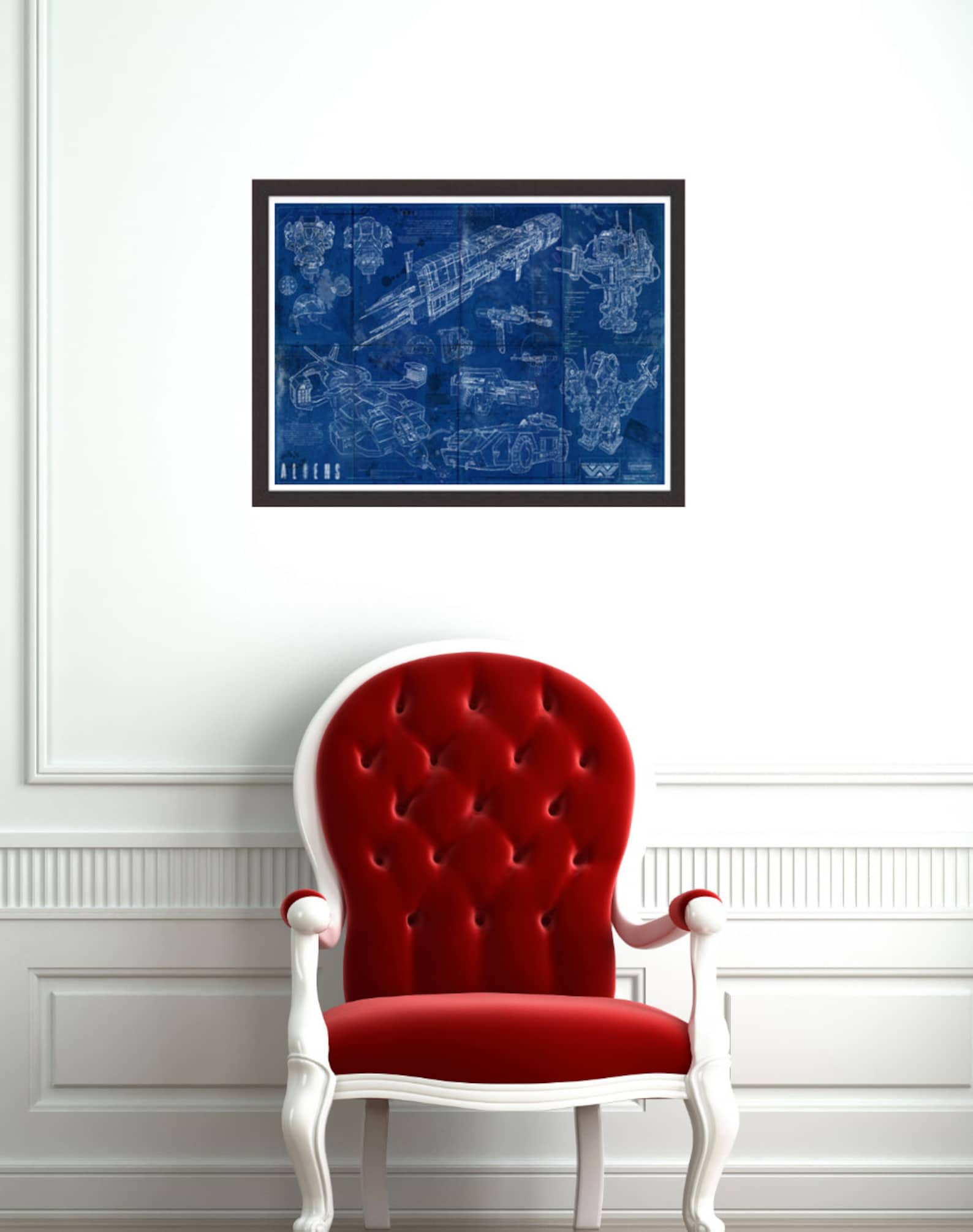 Aliens Blueprint - Aged Aliens Print. - Etsy