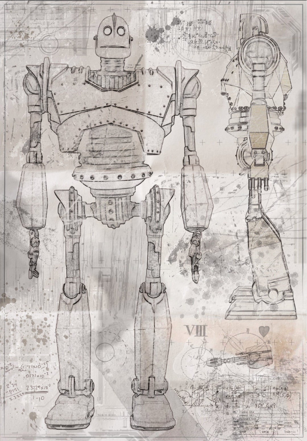 Iron Giant Aged Specs / Blueprint - Etsy