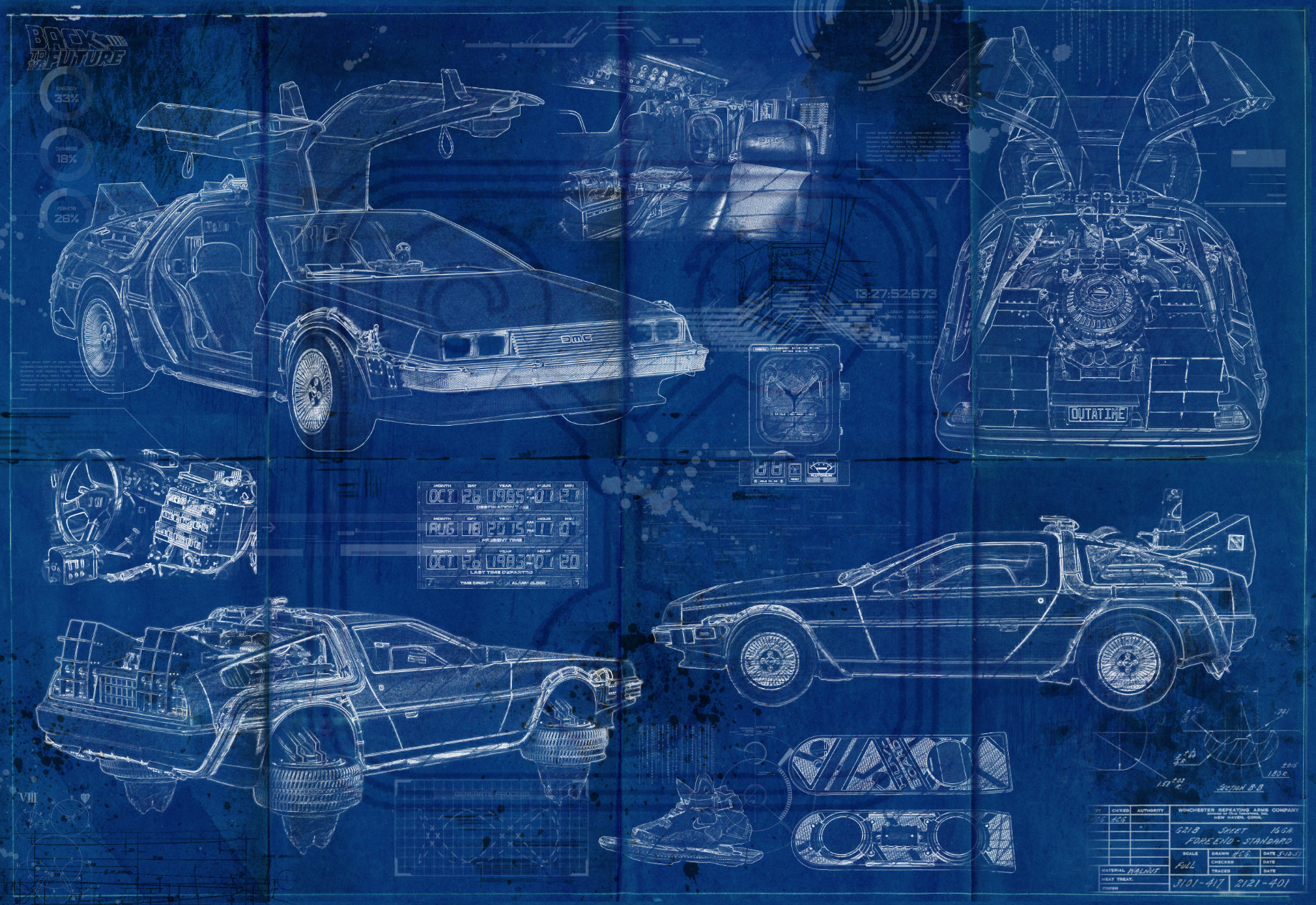 Back to the Future Aged Specs / Blueprint | Etsy
