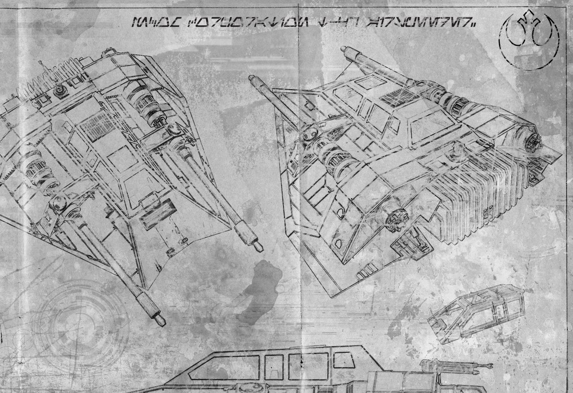 Snowspeeder T-47 Star Wars Poster Blueprint A2 420mm594 | Etsy