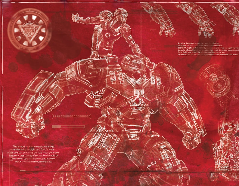 Ironman Hulkbuster Aged Spec / Blueprint Art Print - Etsy