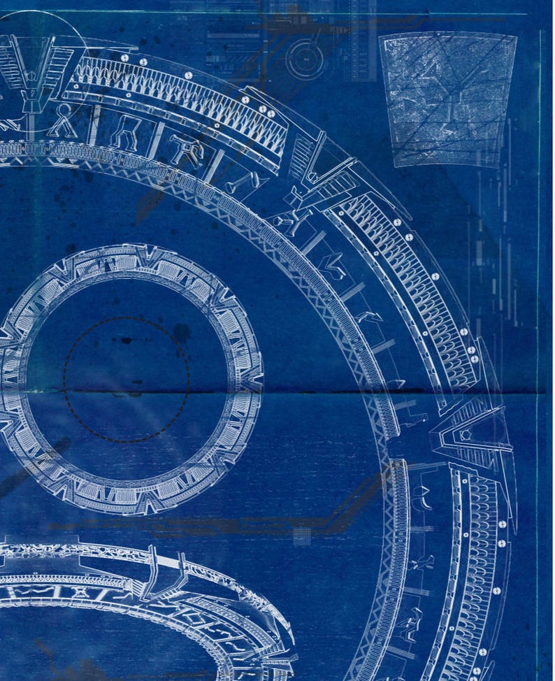 Stargate SG-1 Blueprint Aged Stargate Print. - Etsy Stargate SG-1 Blueprint Aged Stargate Print. - Etsy