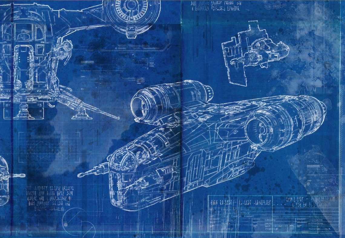 Razor Crest - the Mandalorian - Aged Schematic Print. - Etsy