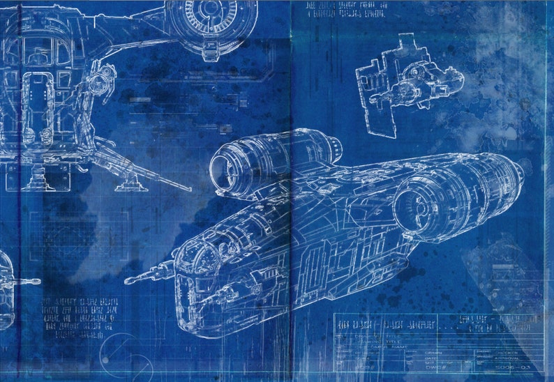 Razor Crest - the Mandalorian - Aged Schematic Print. - Etsy