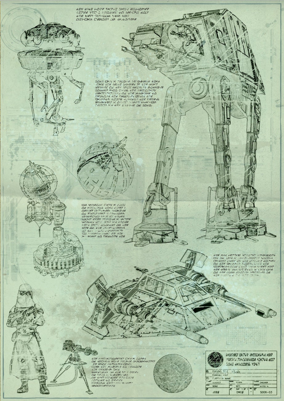Star Wars Original Trilogy Blueprints Set of 3 Graphic - Etsy UK