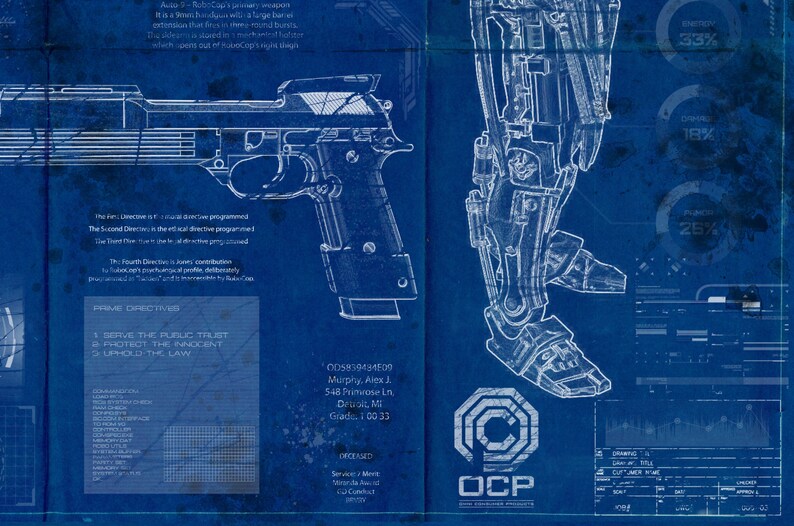 Robocop / Aged Specs (A2 = 420mm*594 or 16.5' * 23.4') - Etsy