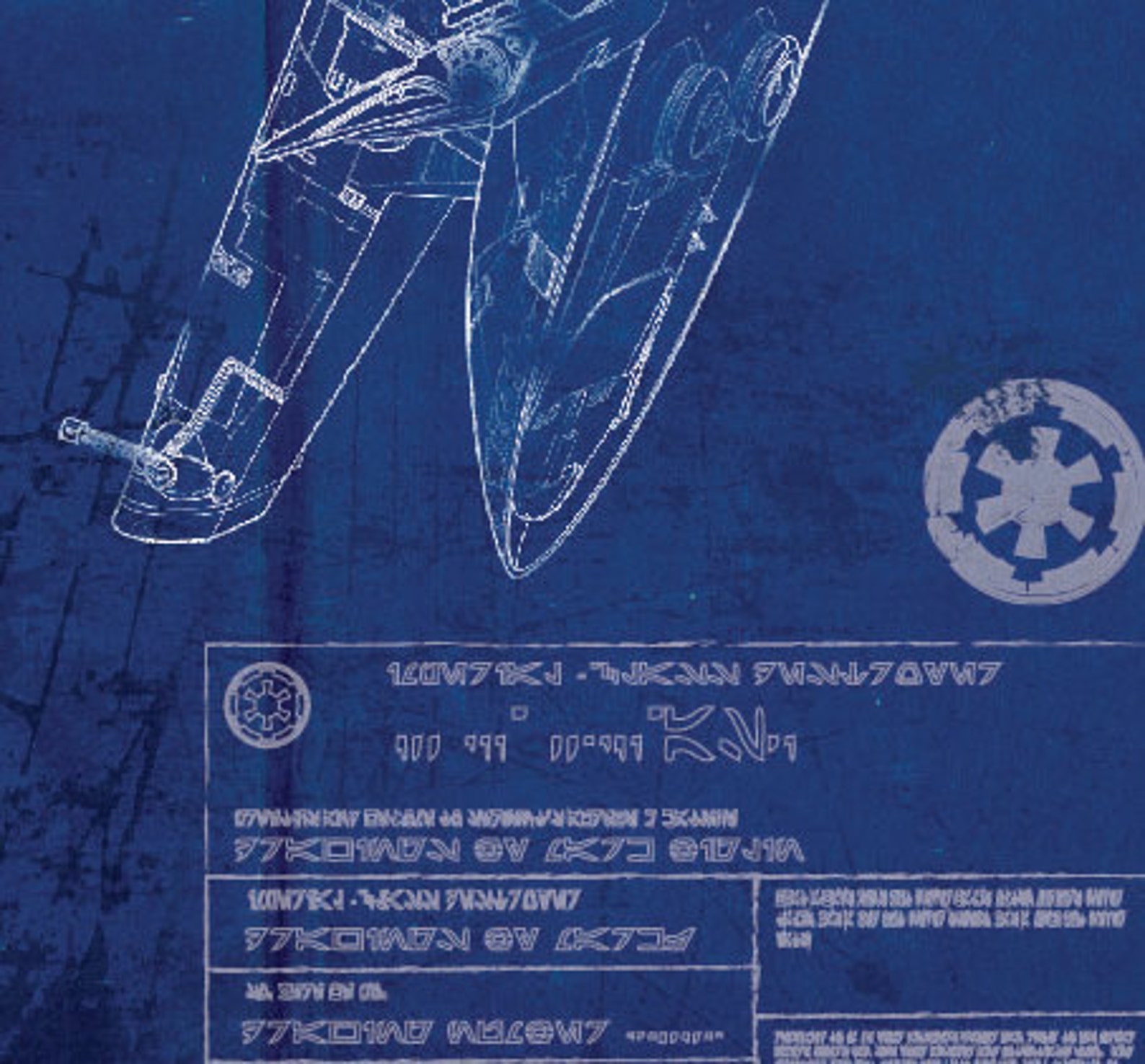 Slave 1 Boba Fett Star Wars Poster Blueprint (A2 = 420mm*594 or 16.5 ...