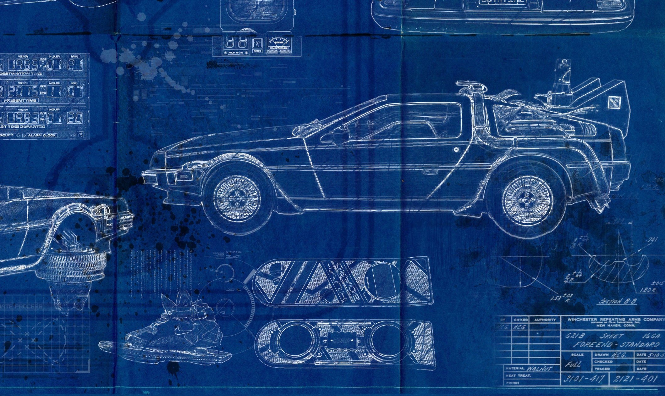 Back to the Future Aged Specs / Blueprint - Etsy