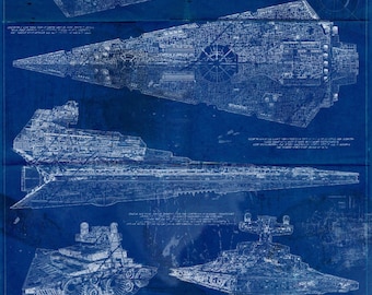 Imperial Star Destroyer Star Wars Poster Blueprint A2 | Etsy