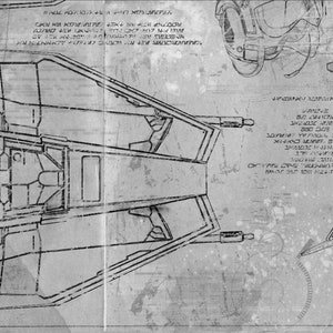 Snowspeeder T-47 Star Wars Poster Blueprint (A2 = 420mm*594 or 16.5 ...