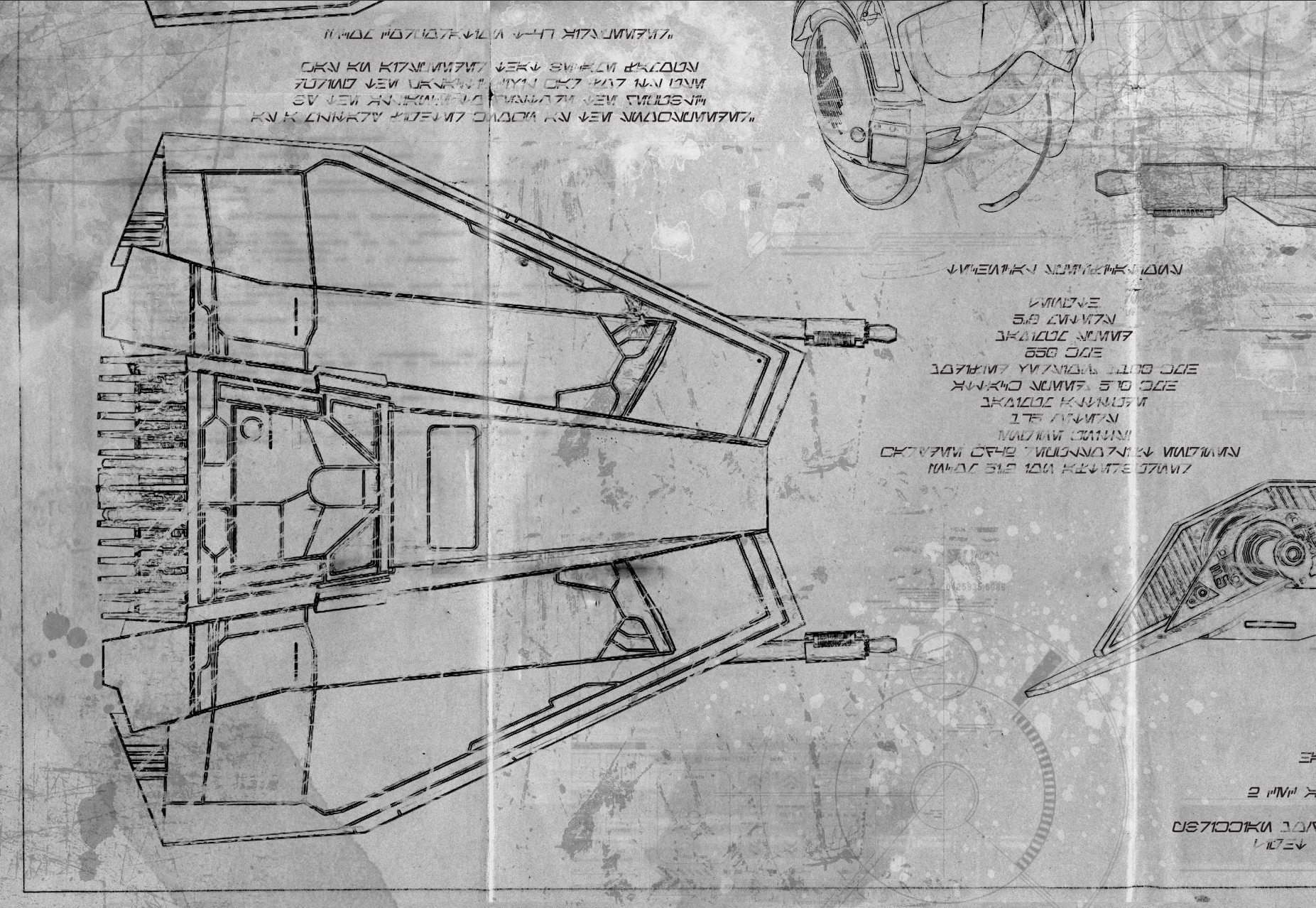 Snowspeeder T-47 Star Wars Poster Blueprint A2 420mm594 or - Etsy