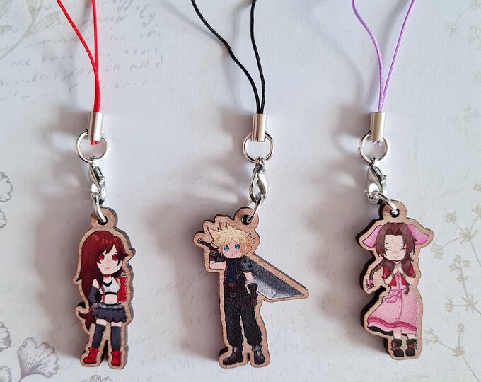Final Fantasy VII Wooden Charms - Cloud, Tifa, Aerith - Etsy