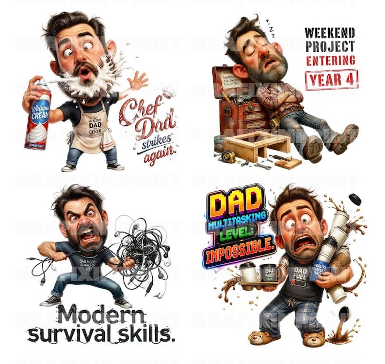 Dad Memes PNG Bundle | Funny Father Humour Clipart (digital Download ...