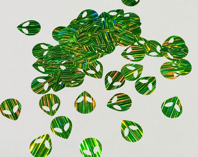 Alien Head Shaped Glitter || Green Holographic Glitter for Resin, Nail ...